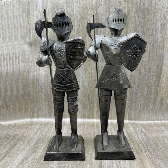 Art | 2 Vintage Metal Mexico Knight Conquistador Suit Armor Sculpture ...